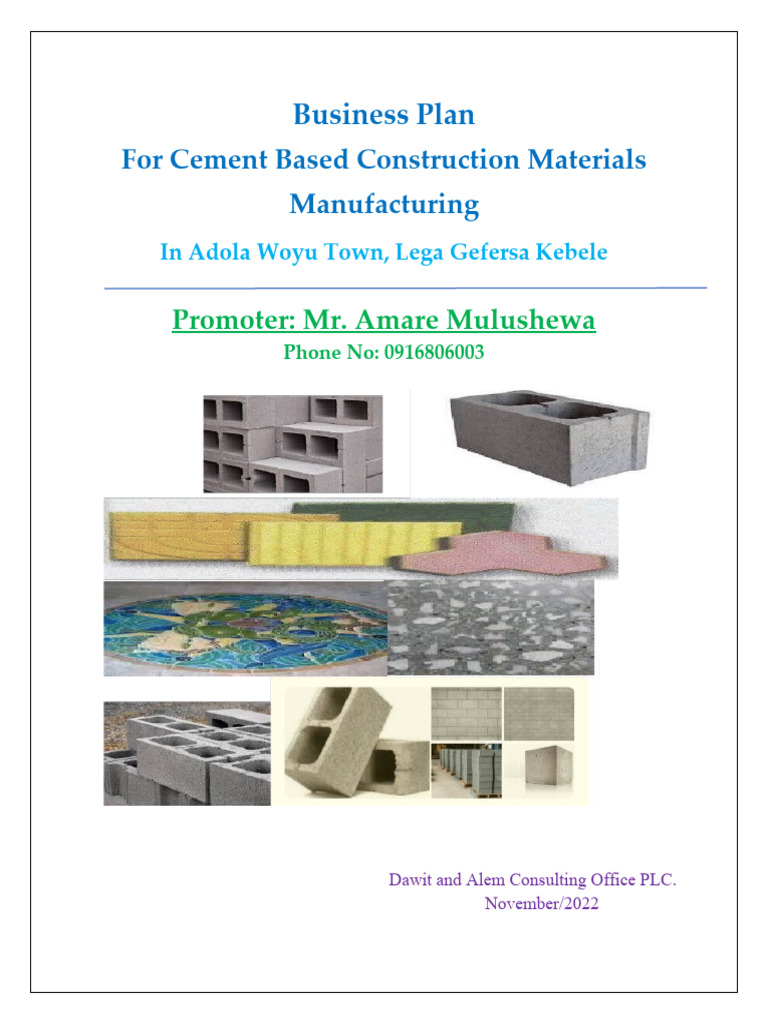 Amare HCB Production Proposal | PDF | Cement | Concrete