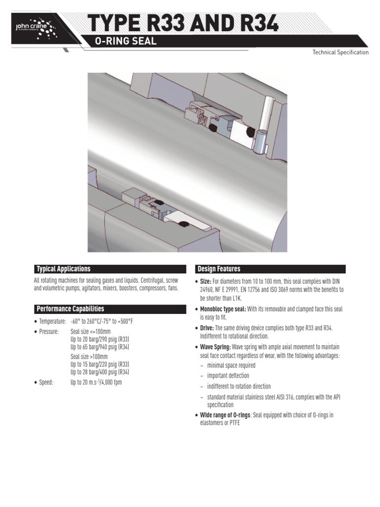 O-Ring Seal: Design Features Typical Applications | PDF | Materials ...