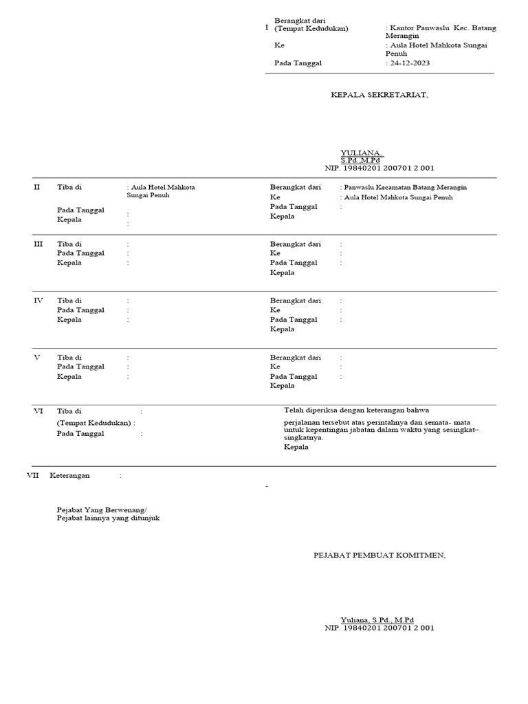 Contoh SPPD AVERMAN | PDF