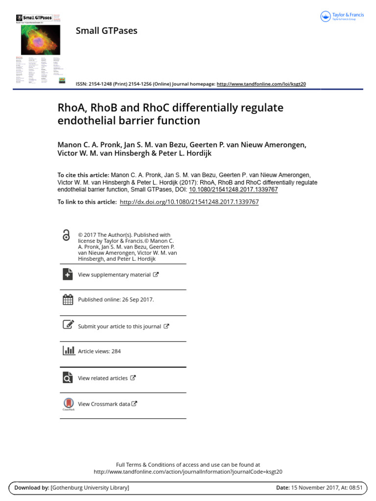 Pronk Et Al. - 2017 - RhoA, RhoB and RhoC Differentially Regulate ...
