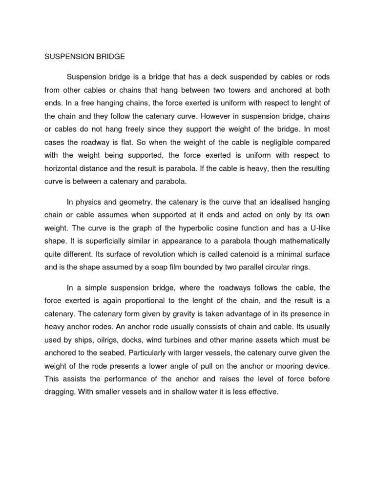 Suspension Bridge | PDF | Differential Geometry | Geometry
