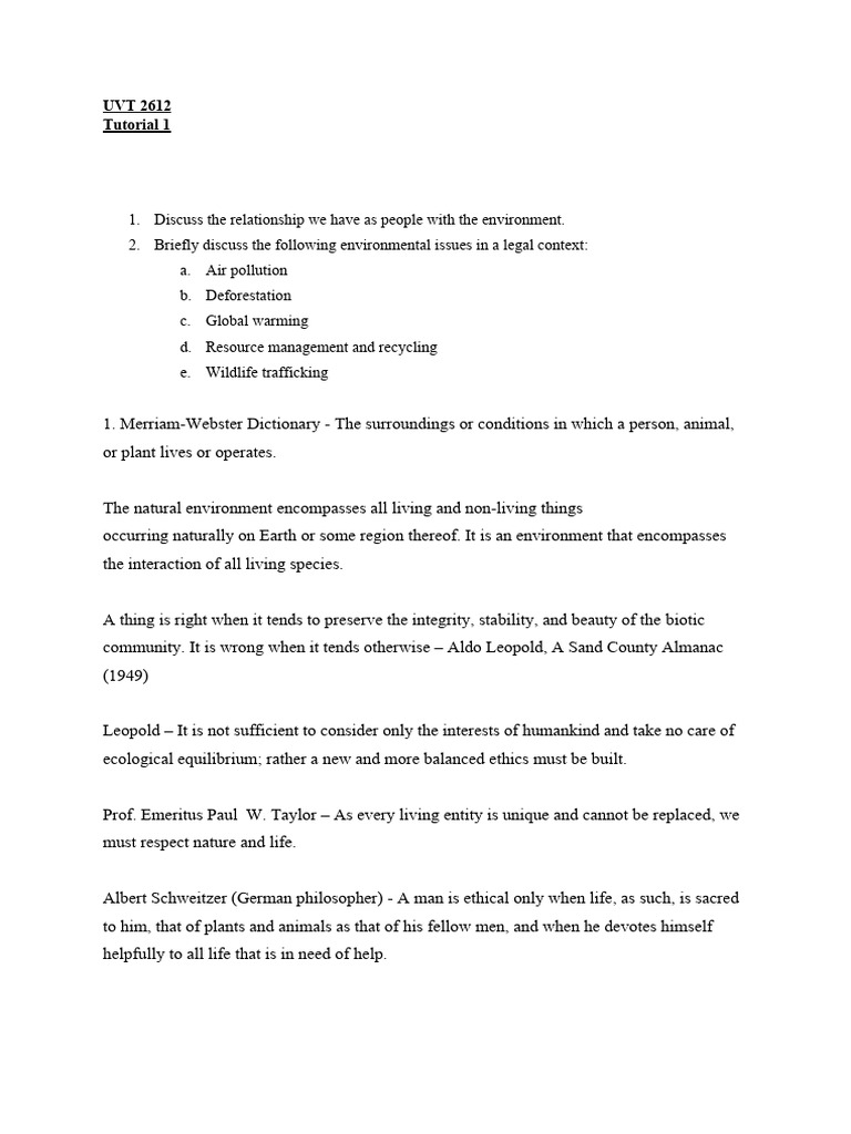 Tutorial 1 | PDF | Prosecutor | Waste