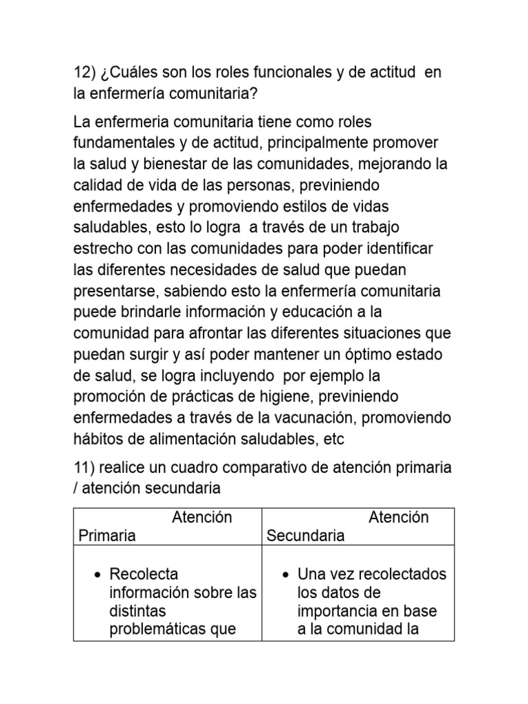 Roles en Enfermería Comunitaria | PDF | Enfermería | Percepción