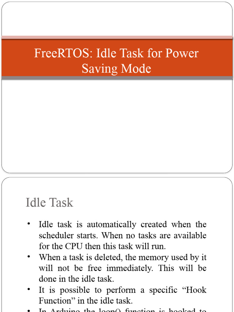 FreeRTOS Idle Task For Power Saving Mode | PDF | Technology & Engineering