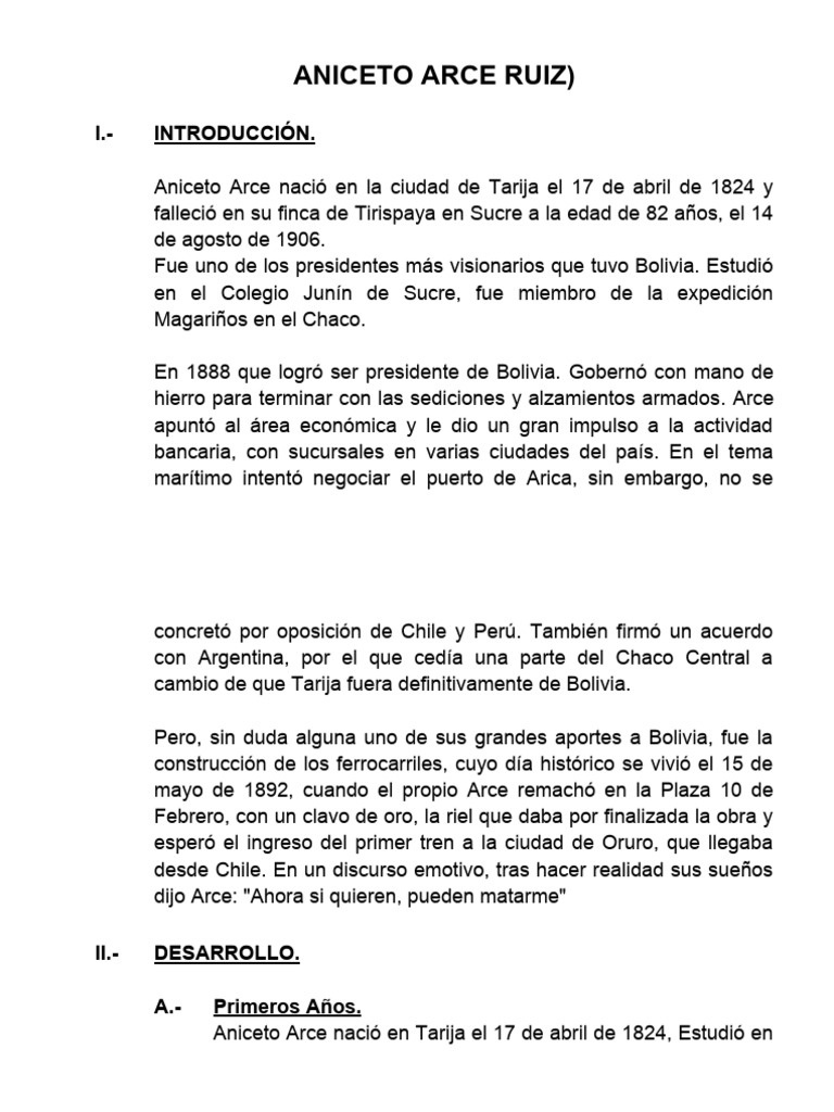 Aniceto Arce Ruiz | PDF | Viajes | Historia