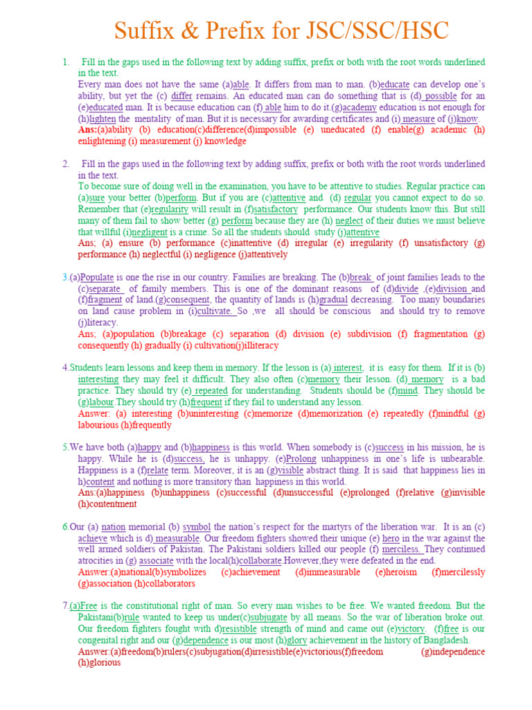 Practice Suffix Prefix | PDF | Literacy | Beehive