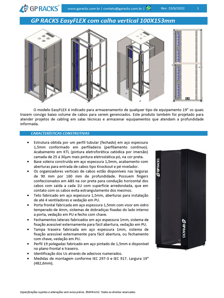 GP RACKS EASYFLEX - RACKS FECHADOS PARA CABEAMENTO COM PORTA DE VIDRO E ...