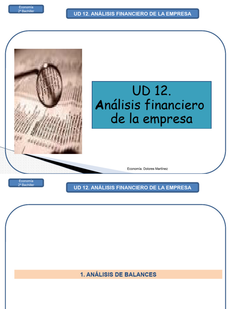 Ud12 Analisis Financiero de La Empresa | PDF | Capital de trabajo | Hoja de balance