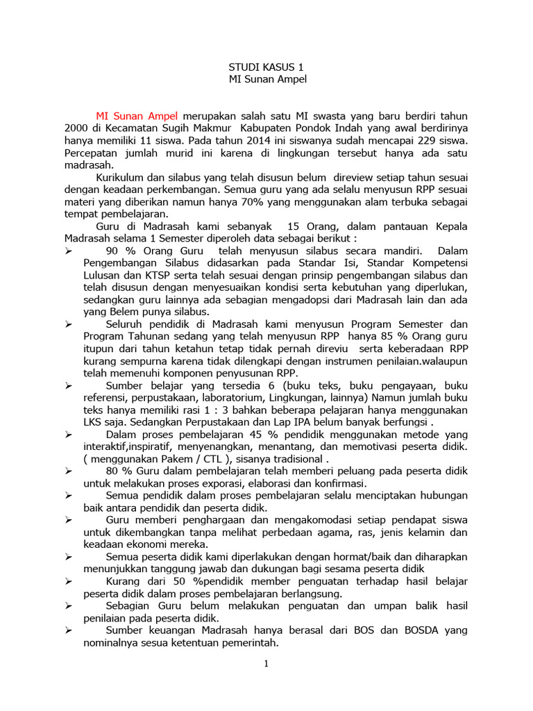 Studi Kasus 1 Contoh | PDF