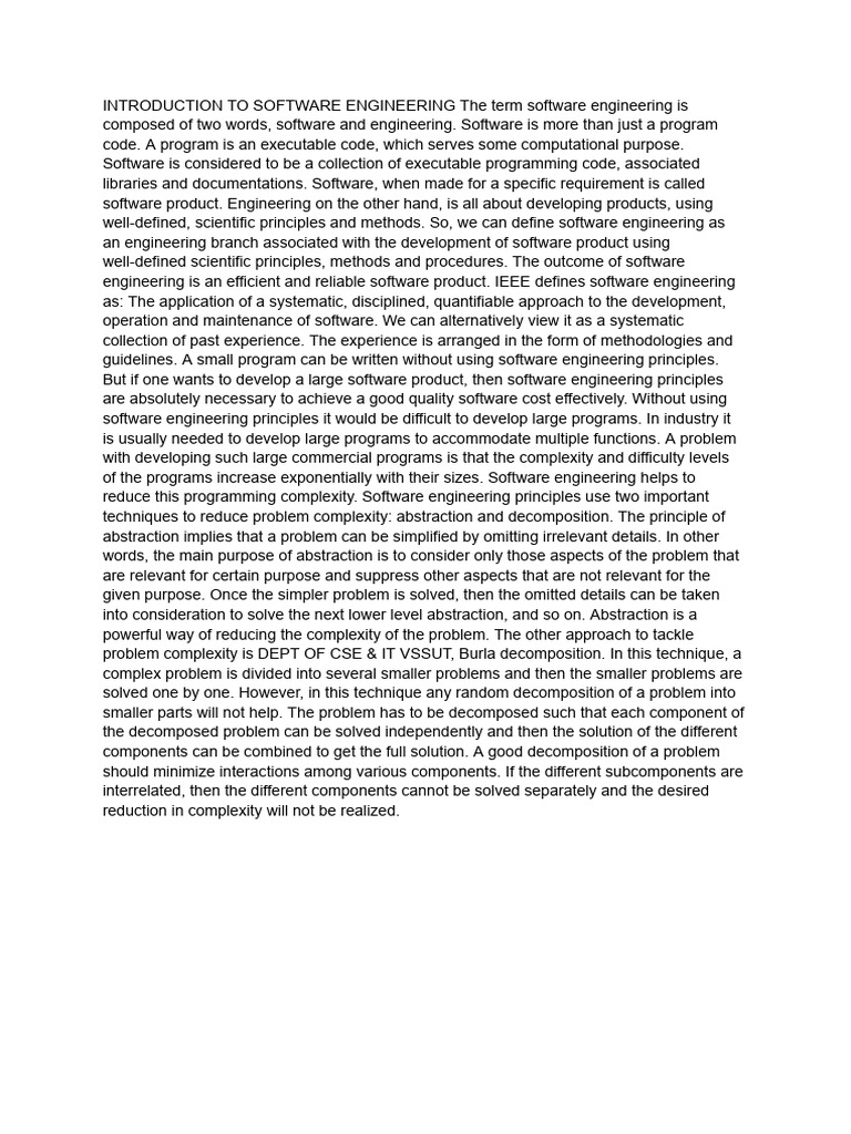 Introduction to Software Engineering Concepts | PDF | Software ...