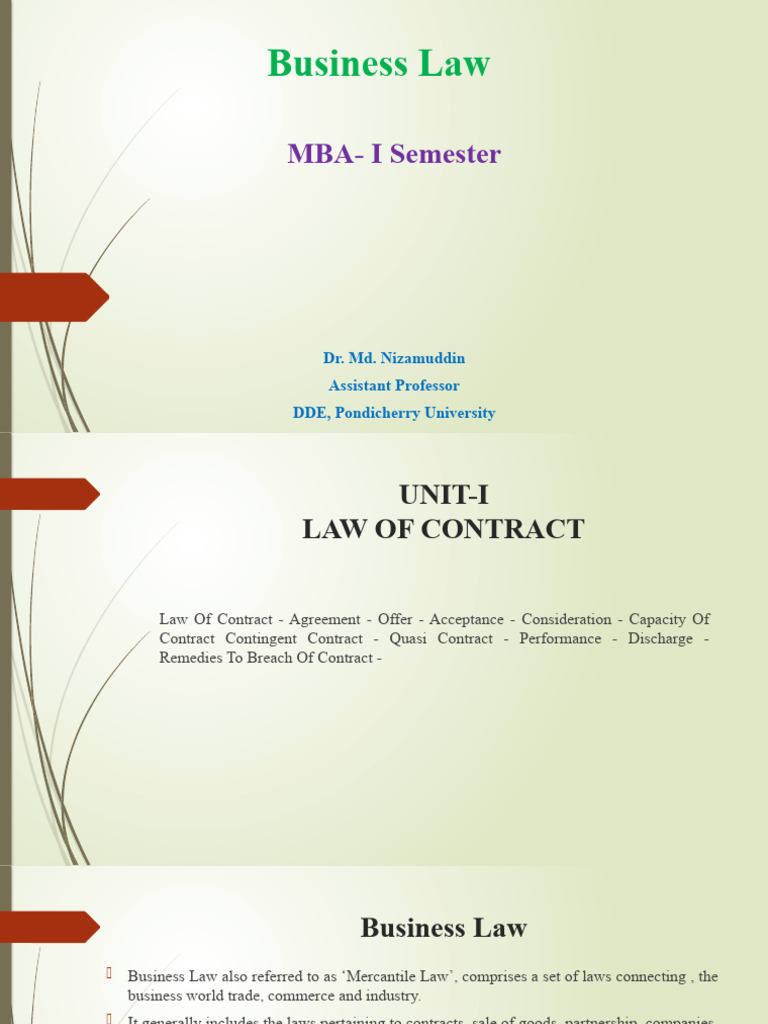 Business Law: Understanding Contracts | PDF | Negotiable Instrument ...