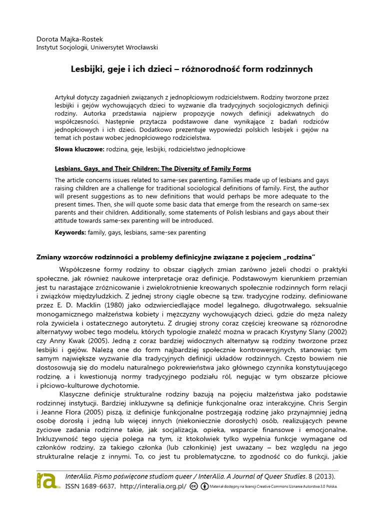 Lesbijki, Geje I Ich Dzieci - Różnorodność Form Rodzinnych - Dorota Majka-Rostek | PDF