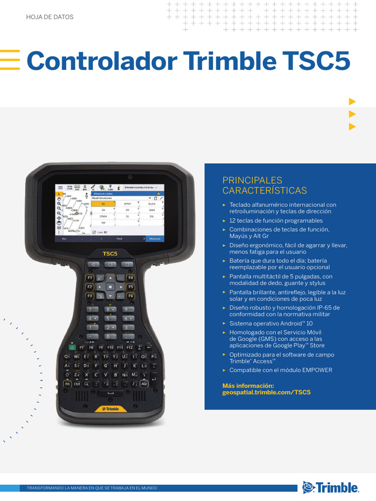 022516-528A-es-AR_Trimble_TSC5_DS_A4_0522_LR | PDF | Informática