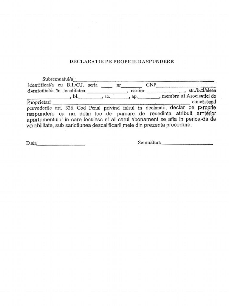 Declaratie 001 1 | PDF