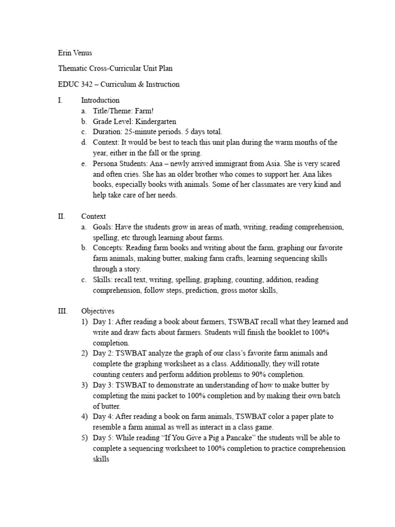Integrated Unit Plan | PDF | Reading Comprehension