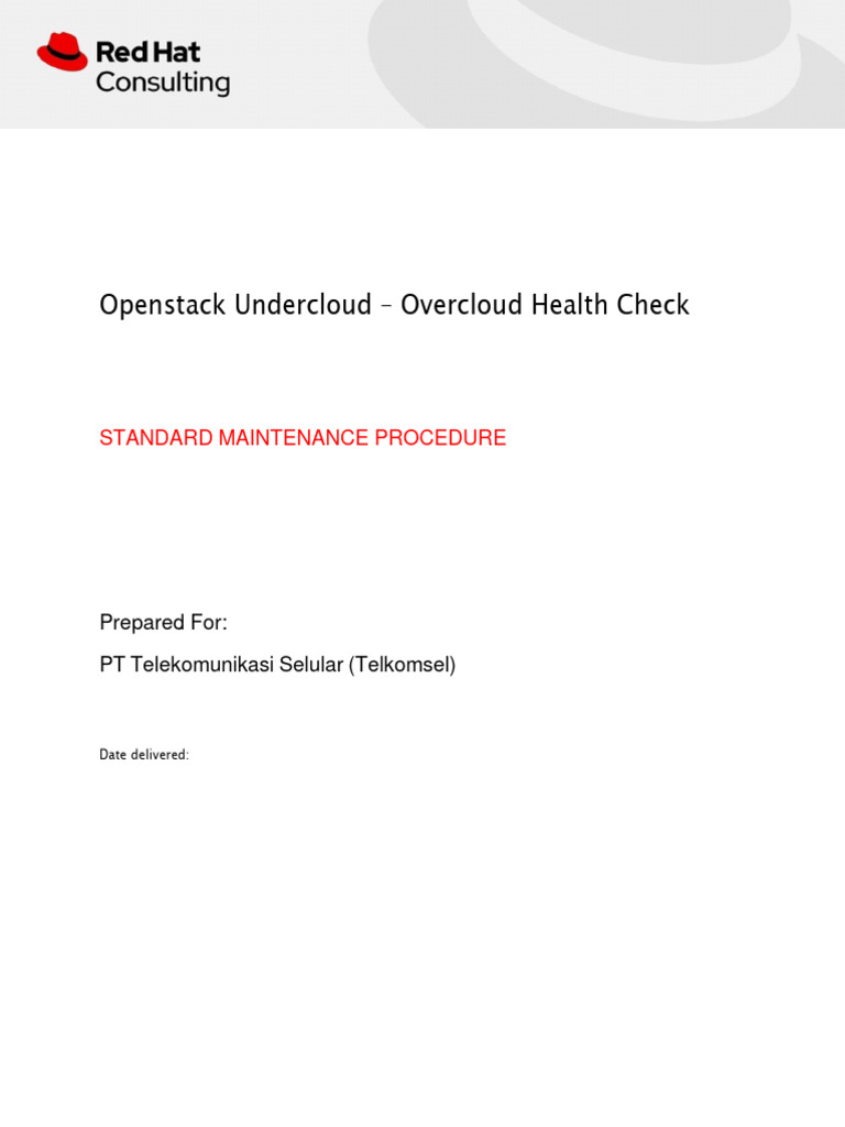 OpenStack Undercloud & Overcloud Health Check | PDF | Open Stack | Copyright