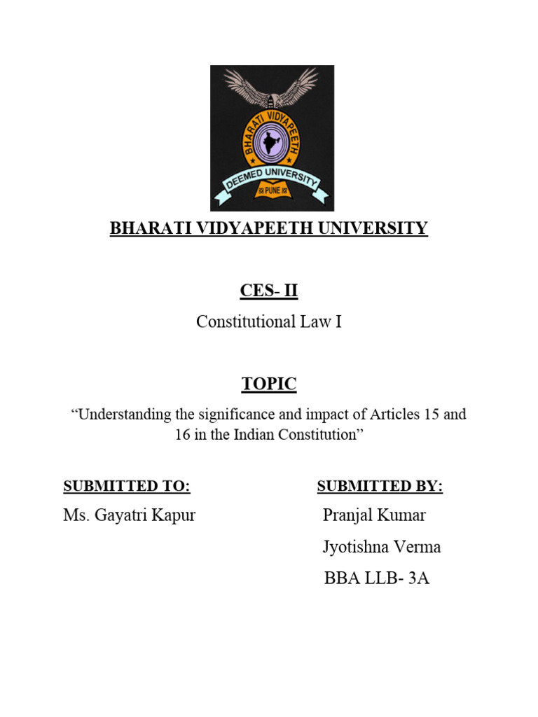 Impact of Articles 15 and 16 in India | PDF | Supreme Court Of India ...