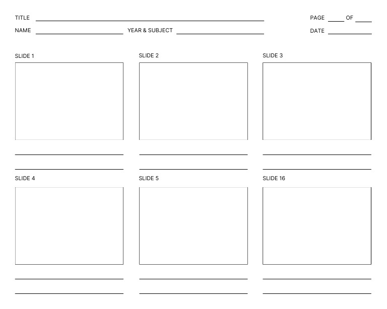 Blank Simple 6 Panel Storyboard | PDF