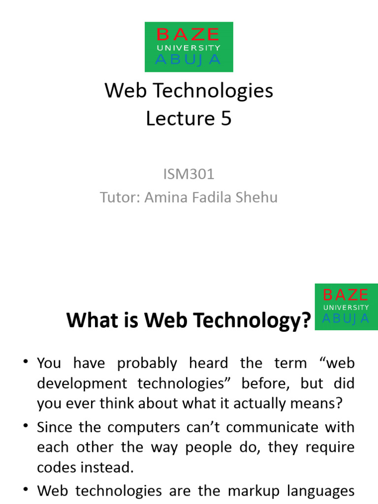 Lecture 5 Web Technology | PDF | Dynamic Web Page | Php