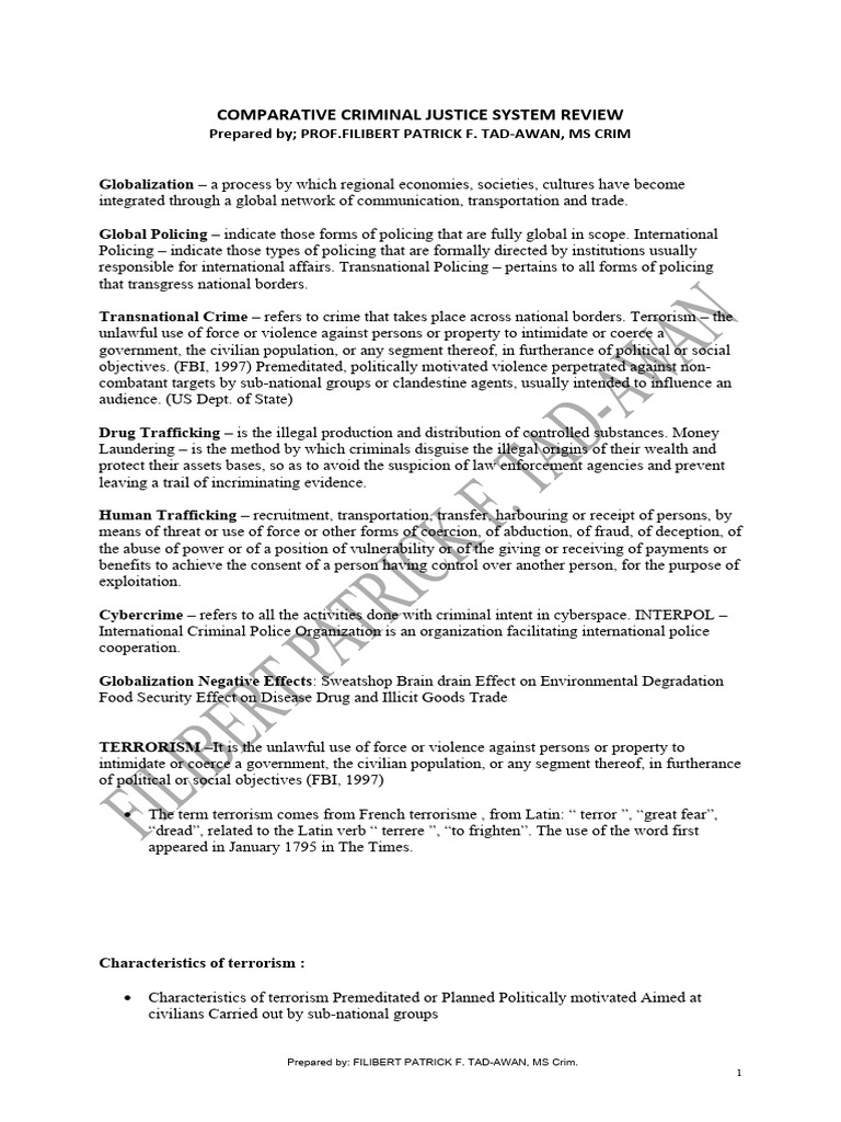 Review-Comparative Police System 2016-Filibert Tad-Awan Files | PDF ...