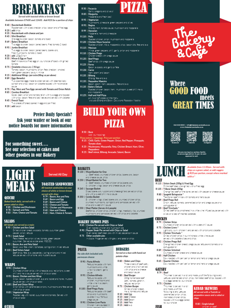 Our Menu | PDF | Salad | Bacon