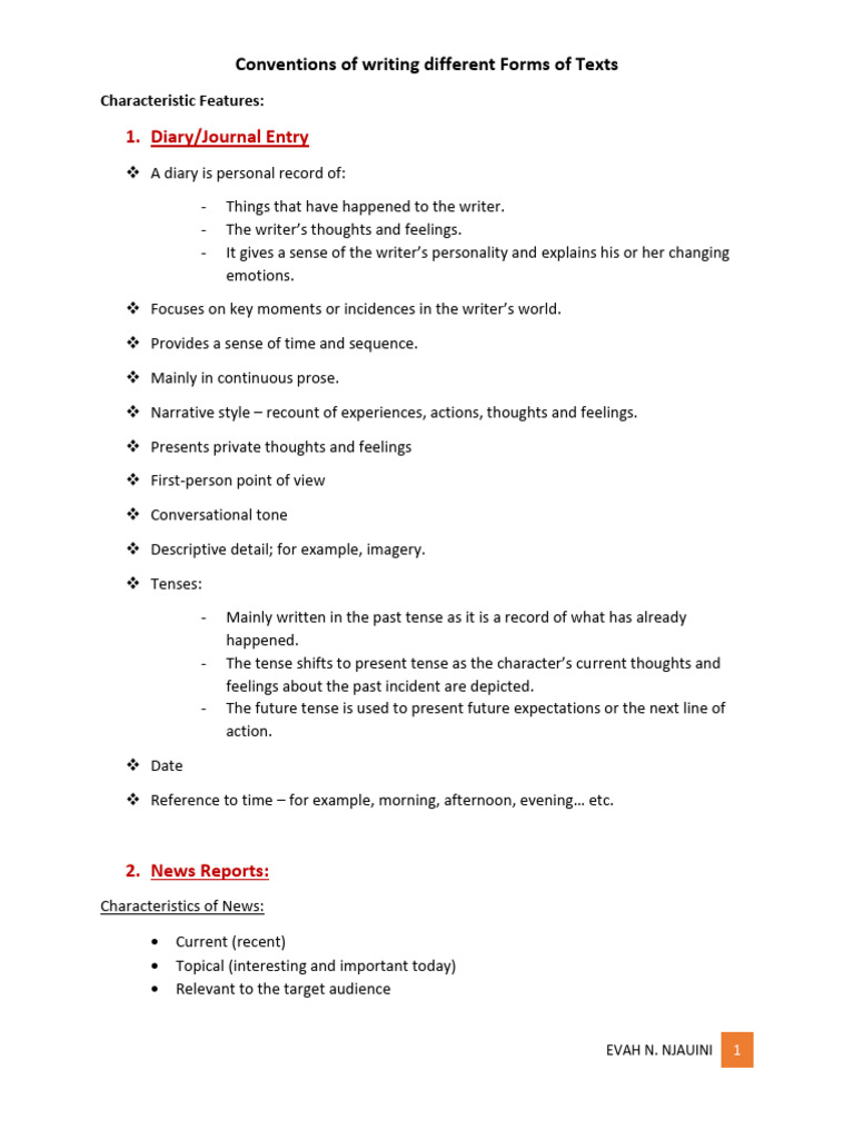Writing Styles: Text Forms Explained | PDF | Narration | Linguistics