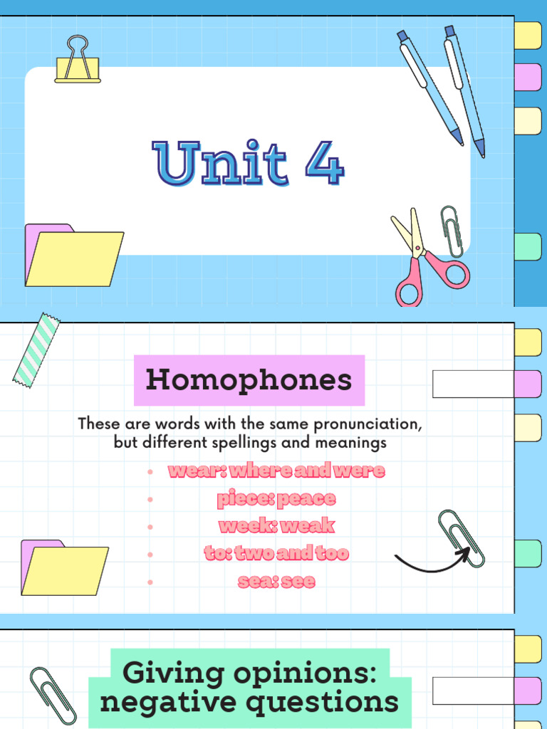Homophones, Question Tags, Narrative Past Tenses, Passive Voice | PDF ...