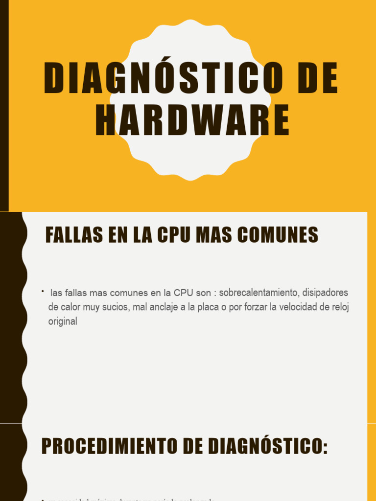diagnostico | PDF | Unidad Central de procesamiento | Hardware de la computadora