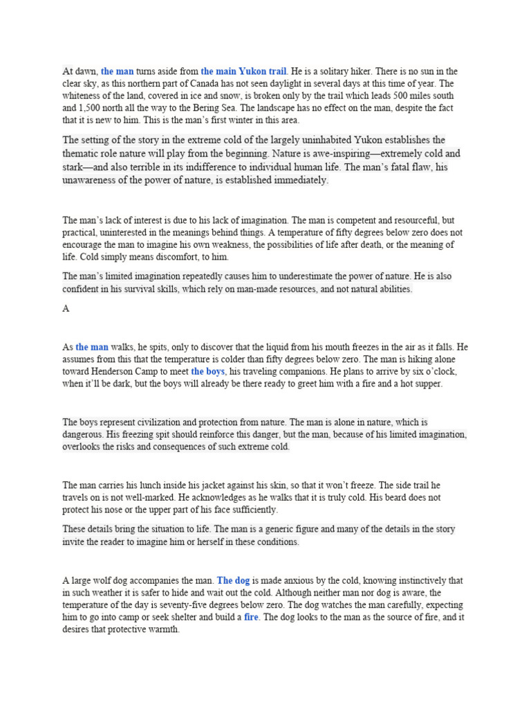 To build a fire | PDF | Ice | Snow