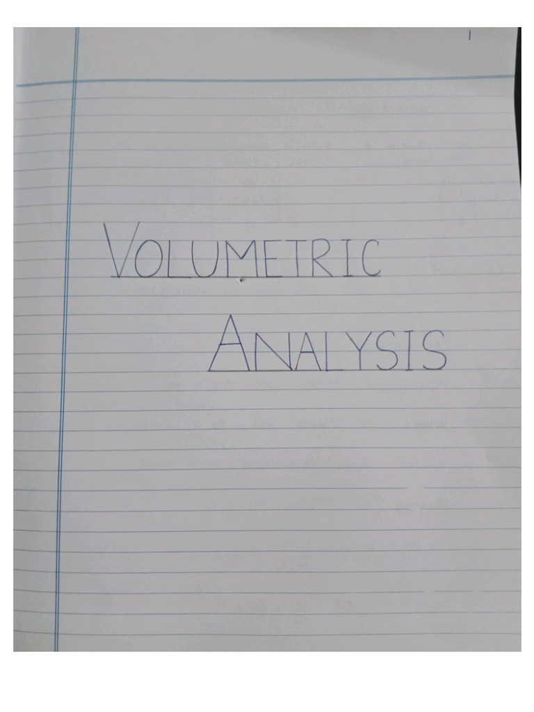 Volumetric Analysis | PDF