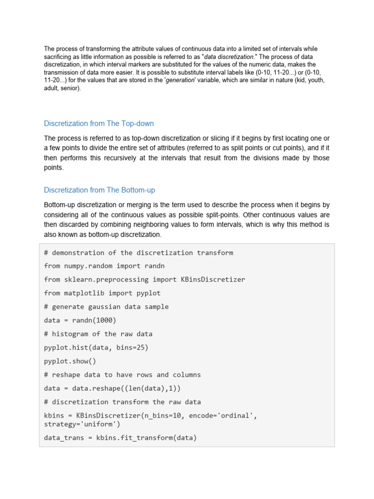 Discretization From The Top-Down | PDF | Histogram | Applied Mathematics