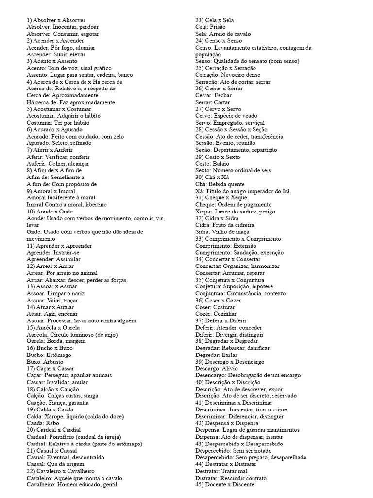 Ortografia 80 Pares de Parã - Nimos e Homã - Nimos | PDF