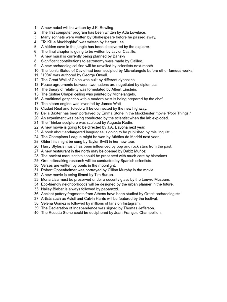 Rafa Córdoba Zafra - Tarea Rephrasing Passive | PDF