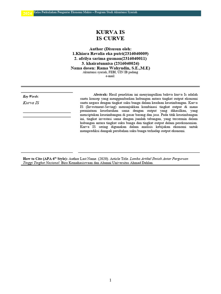 Artikrl Makro Kelompok 7 | PDF