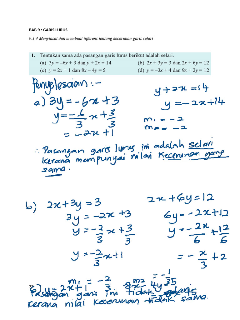 Matematik Tingkatan 3 Jawapan Uji Minda 9.1d | PDF