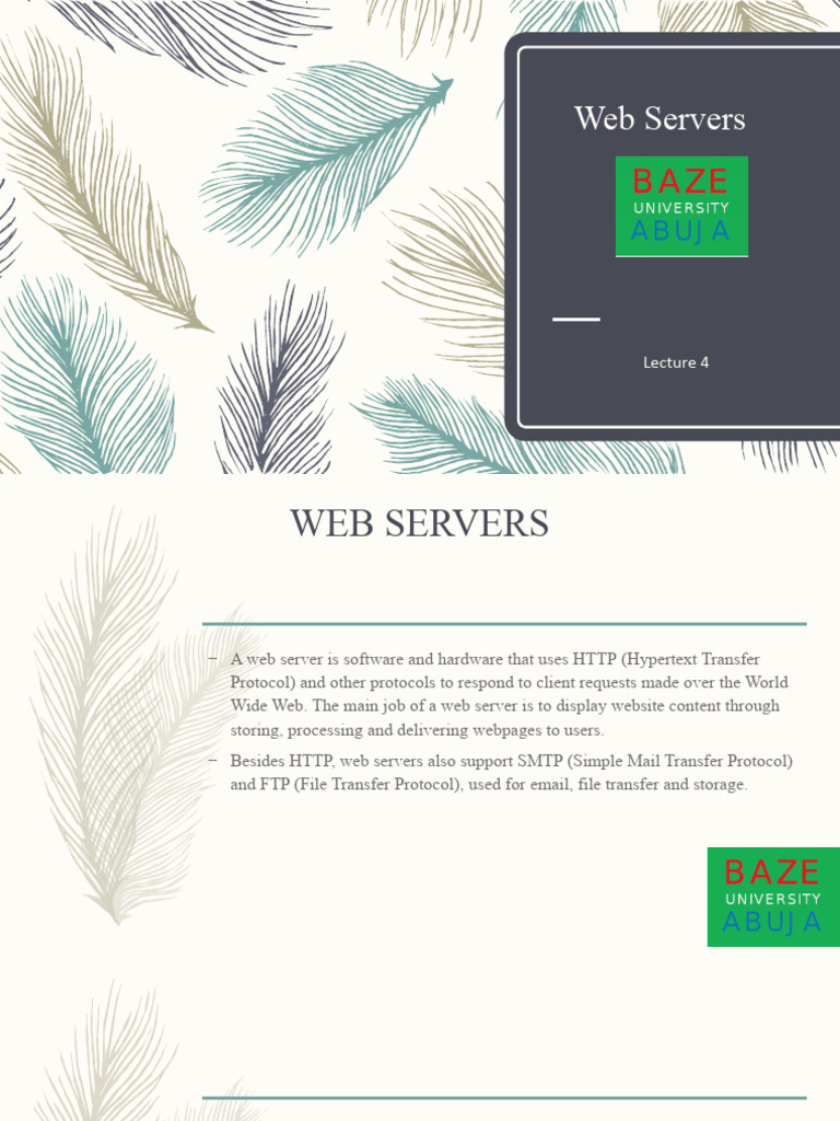 Lecture 4 - Web Servers | PDF | World Wide Web | Internet & Web