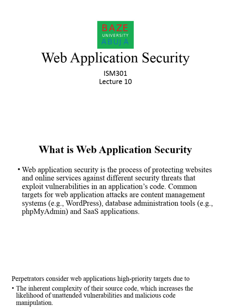 Lecture 10 Web App Security | PDF | Databases | World Wide Web