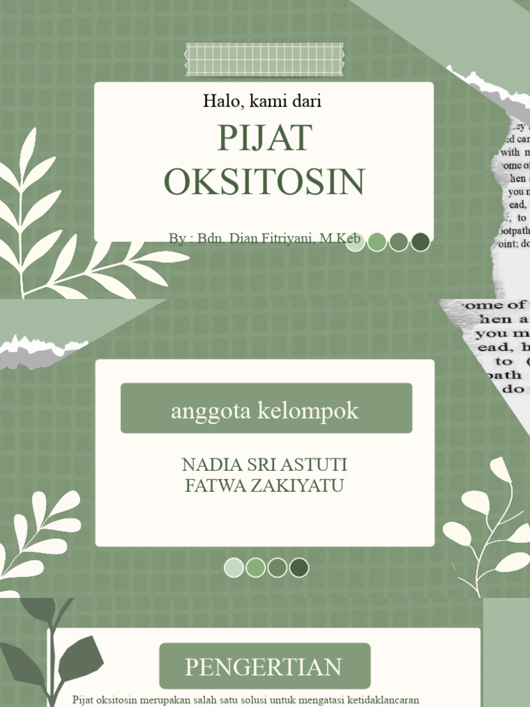 Pijat Oksitosin | PDF