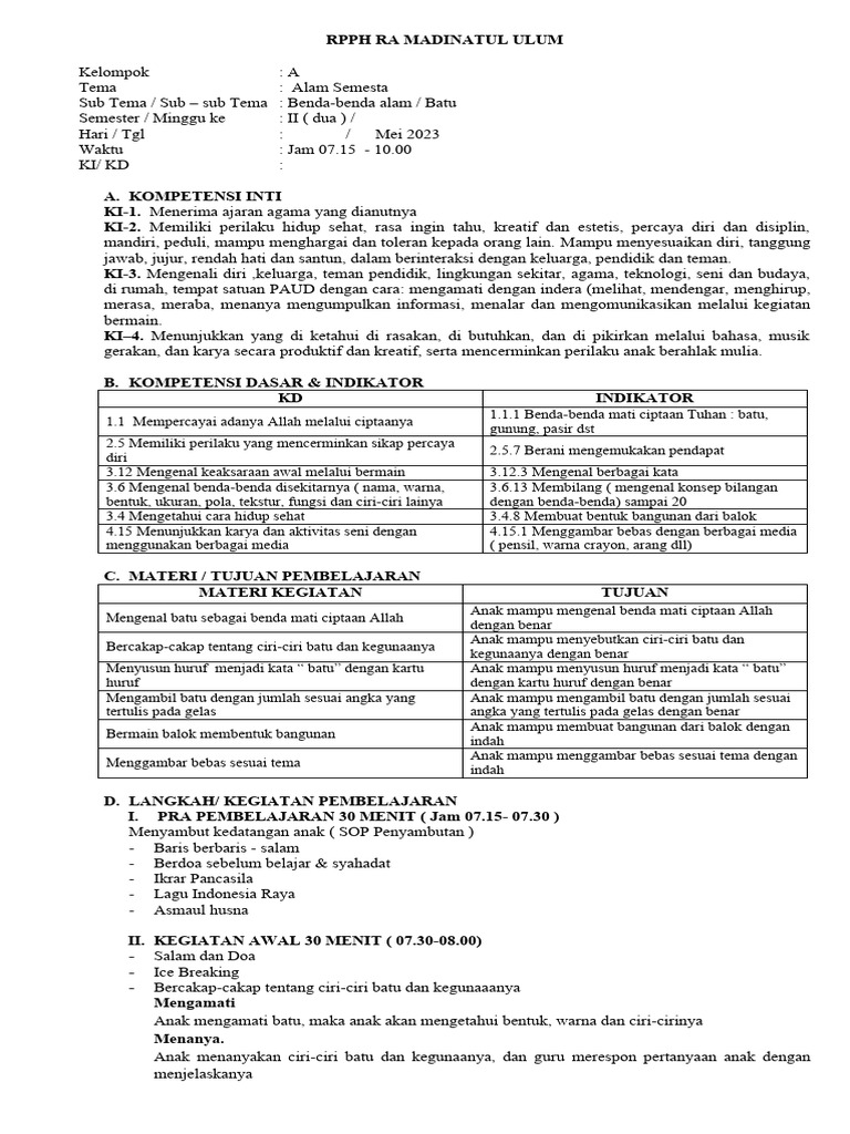 RPPH AKREDITASI Kel A | PDF