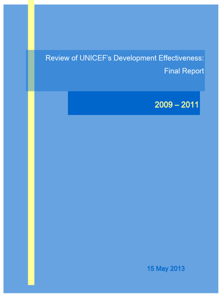 UNICEF DE Review Report Final May 15 | PDF | Evaluation | Development ...