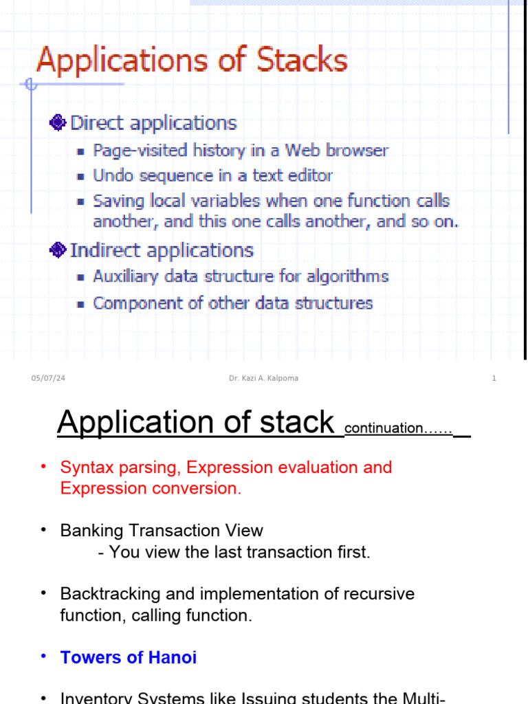 Application of Stack | Download Free PDF | Notation | Mathematical Notation
