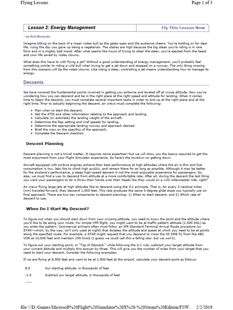 ATP Lesson 2 Energy Management | PDF | Instrument Flight Rules | Aviation