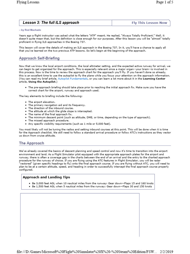 ATP Lesson 3 The Full ILS Approach | PDF | Aviation | Aviation Safety