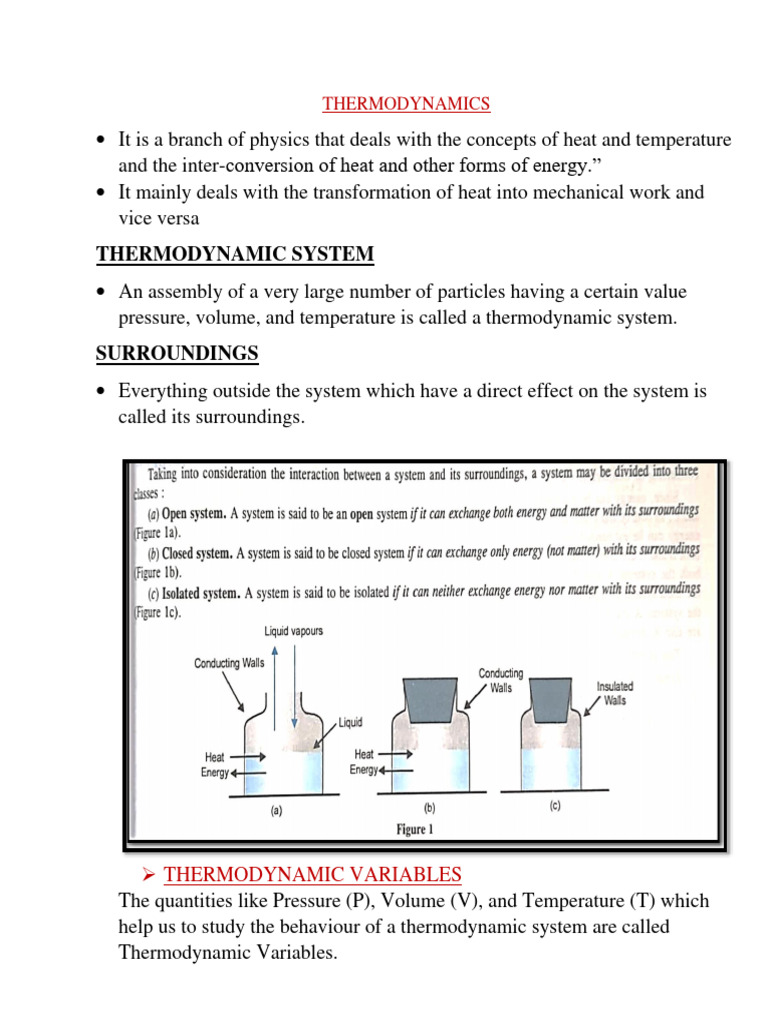 Thermodynamics Notes 1 | PDF | Heat | Thermodynamics