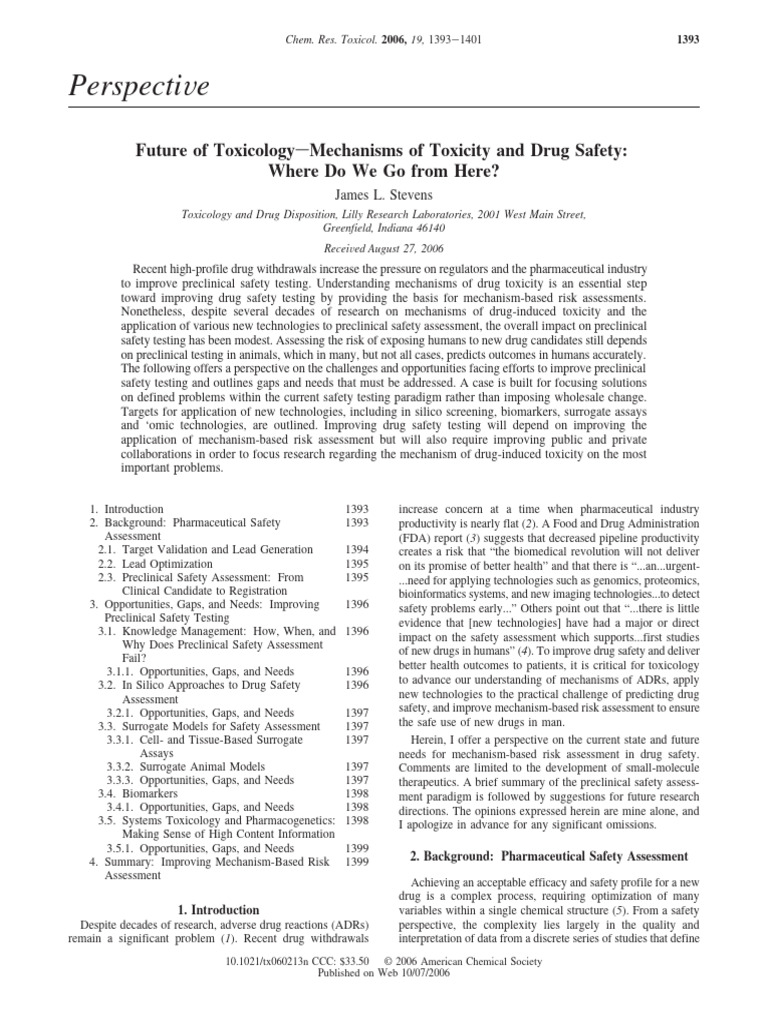 Stevens - 2009 - Future of Toxicology - Mechanisms of Toxicology and ... Stevens - 2009 - Future of Toxicology - Mechanisms of Toxicology and ...