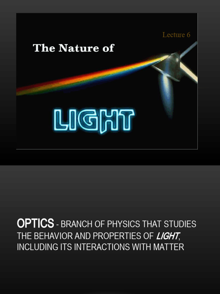 Lecture 6 Bio-Optics. | PDF | Light | Optics