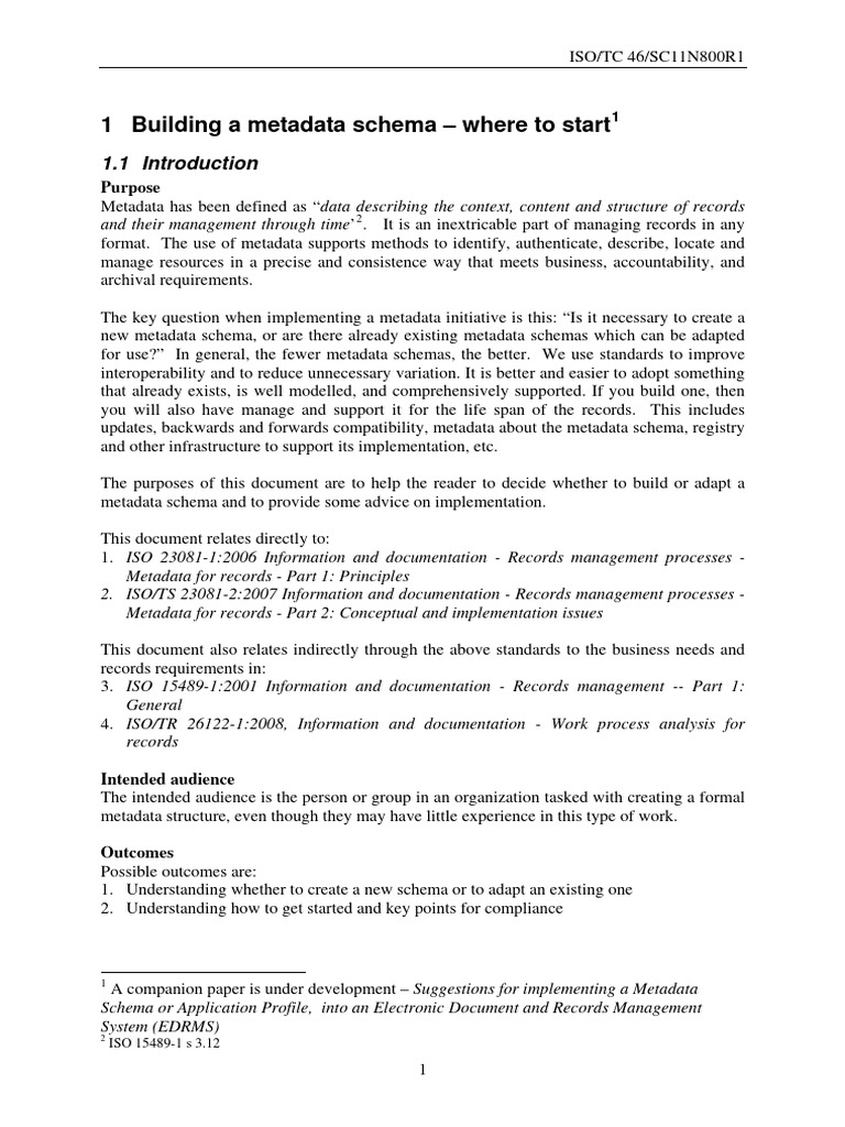 N800R1 Where to start-advice on creating a metadata schema | PDF | Metadata | Conceptual Model