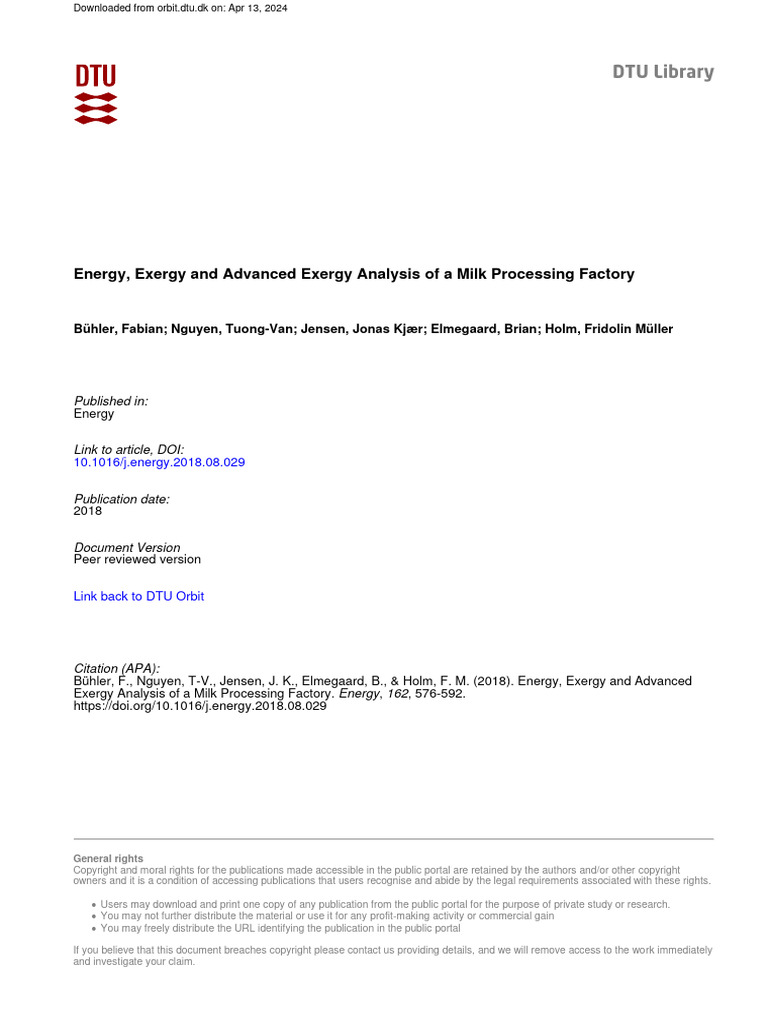 Exergy Dairy 03 | PDF | Exergy | Heat
