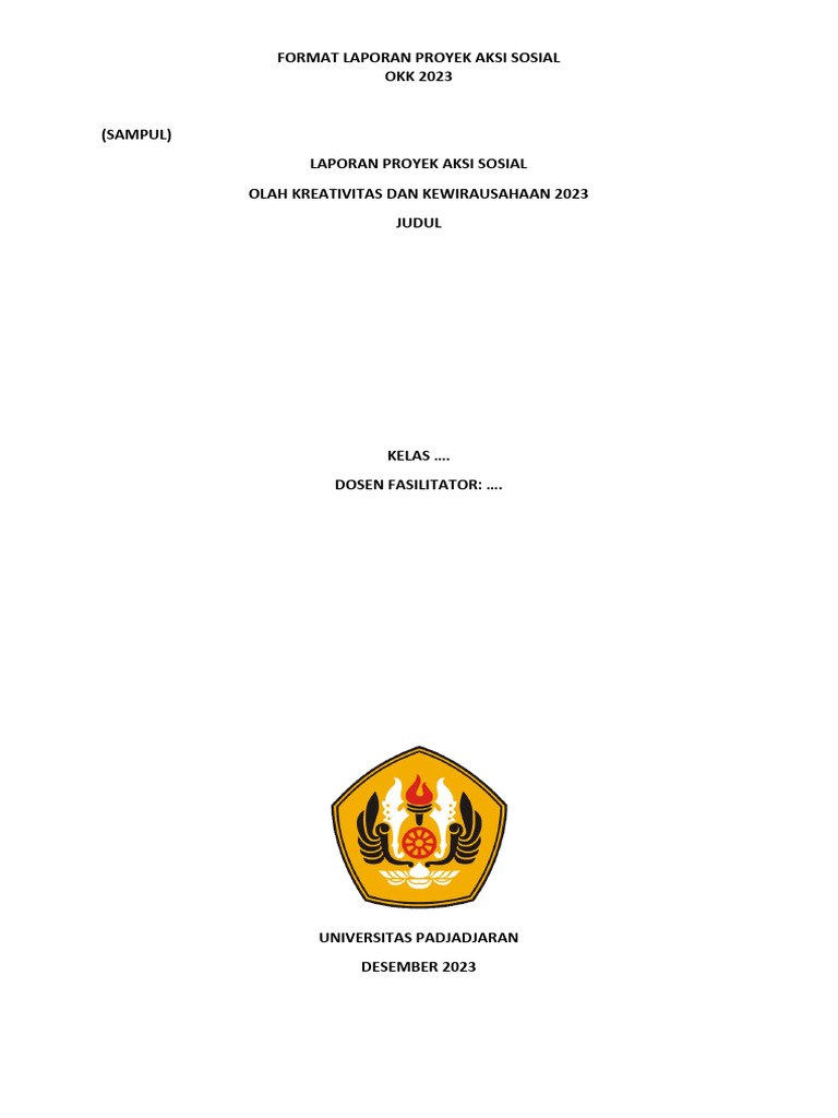 Template LAPORAN PROYEK AKSI SOSIAL OKK 2023 | PDF