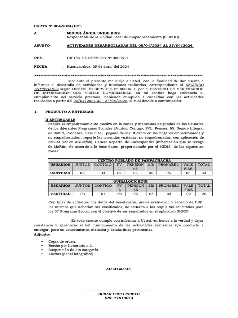 Carta 004 Lisbeth | PDF